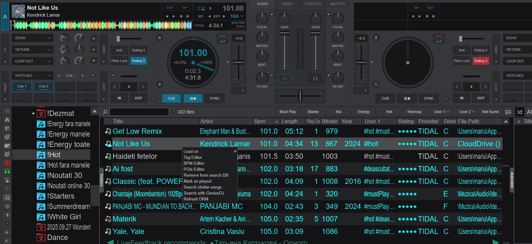 VirtualDJ - Virtualdj restarts when loading a file reported as not found